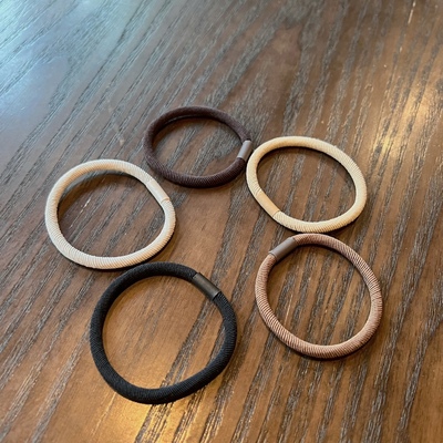 韩国进口基础好用皮筋大地色斜纹