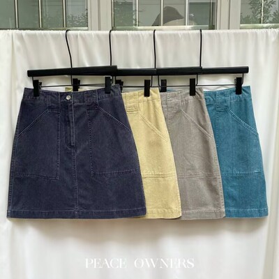 TRUST ME2025夏季韩版简约百搭炒色洗水口袋工装休闲A字半身裙女