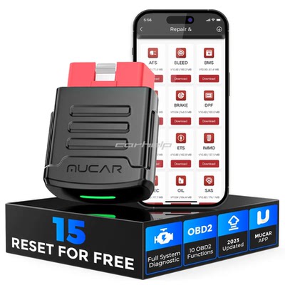 MUCAR BT200Pro OBD2 Scanner Tool Oil SAS 15 Reset services..