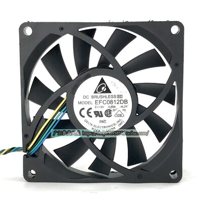 原装台达 8cm 12V 0.5A 8015 EFC0812DB 4线PWM智能温控 散热风扇