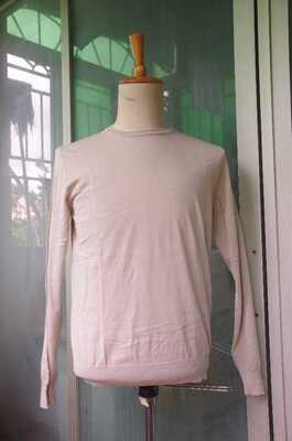 napoli米白色全棉针织衫高端男装