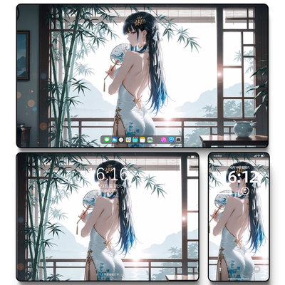 2套白芷二次元动漫女友华为折叠屏手机苹果ipad电脑8K高清壁纸