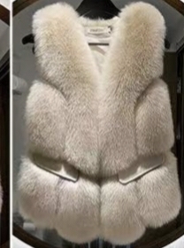 韩版休闲新款狐狸毛拼接V领皮草女短款年轻时尚百搭坎肩背心外套