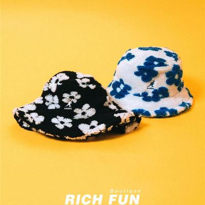 袋鼠KANGOL毛绒小花经典渔夫帽