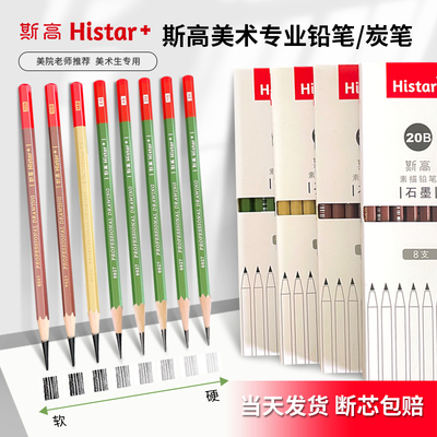 斯高美术专业铅笔炭笔哑光铅画笔