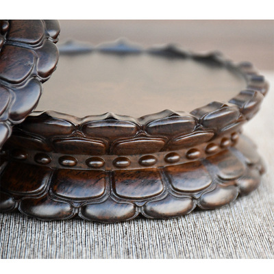 黑檀木佛像莲花底座实木供奉