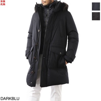 异族日本代购 意大利 MOORER 2024冬男超防寒浣熊毛领鹅绒羽绒服