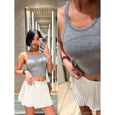 现货lululemon Swiftly Tech Cropped Round-Neck Tank超短款背心