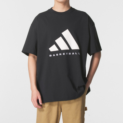 2025新款阿迪达斯男装短袖T恤ADIDAS SS TEE宽松透气篮球服JX5575