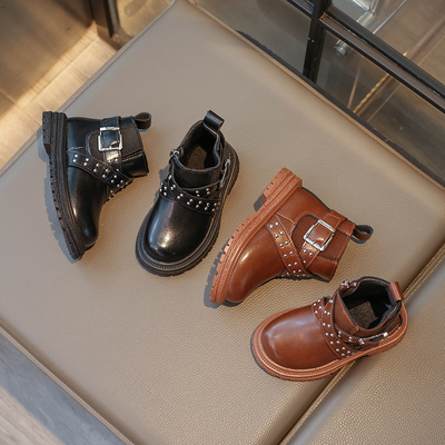 2025秋冬季新款儿童马丁靴英伦风靴子女童短靴男童休闲单靴百搭