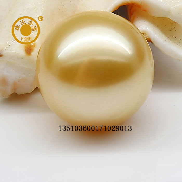 促销仅3150-8800元系列13-14mm正圆强光南洋金珠裸珠天然海水珍珠