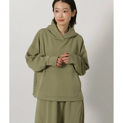 连帽松紧抽绳褶皱肌理速干卫衣女