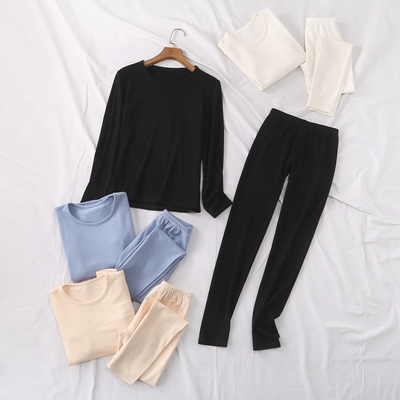 舒适保暖长袖圆领绒套装秋衣秋裤