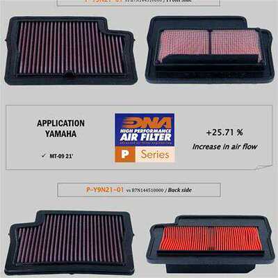 希腊DNA 适用新款3代雅马哈MT09/XSR 改装高流量空气滤芯空滤进气