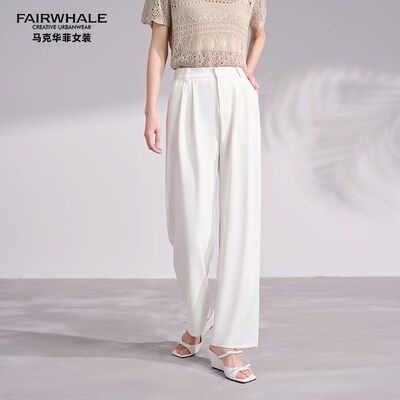 【●露露酱NN】马克华菲休闲裤时尚百搭高腰纯色长裤女F42037A014