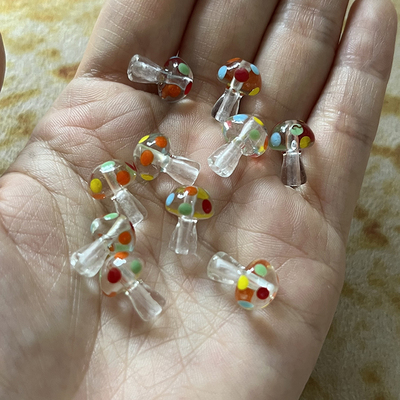 彩色小蘑菇迷你波点玻璃珠Yidian
