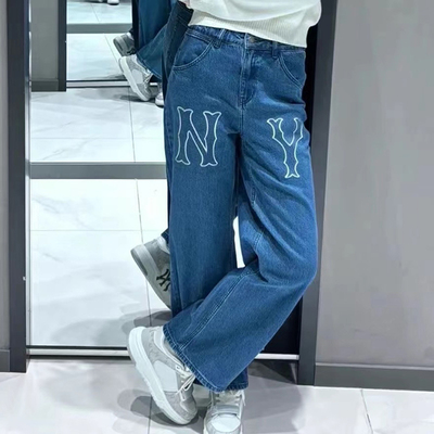 MLB女牛仔裤NY运动长裤