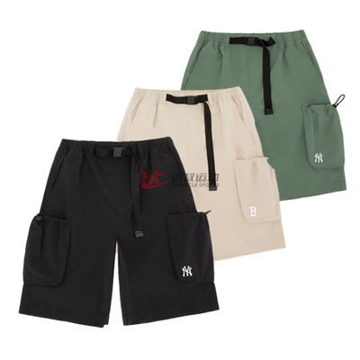 MLB男女短裤五分纯色梭织工装裤