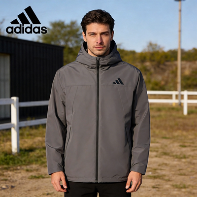 adidas阿迪达斯外套男女春季新款舒适拒水运动休闲夹克外套IB7055