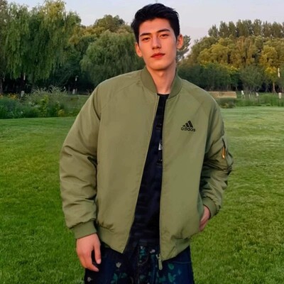 阿迪达斯飞行员男女立领棉服外套