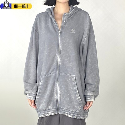 阿迪达斯三叶草女外套水洗针织透气连帽运动夹克棉 JJ0331 IY8039