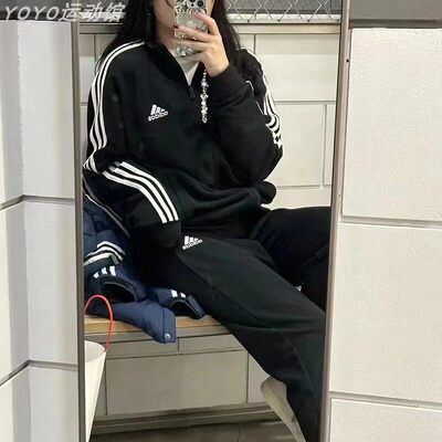 阿迪达斯男女经典百搭运动两件套