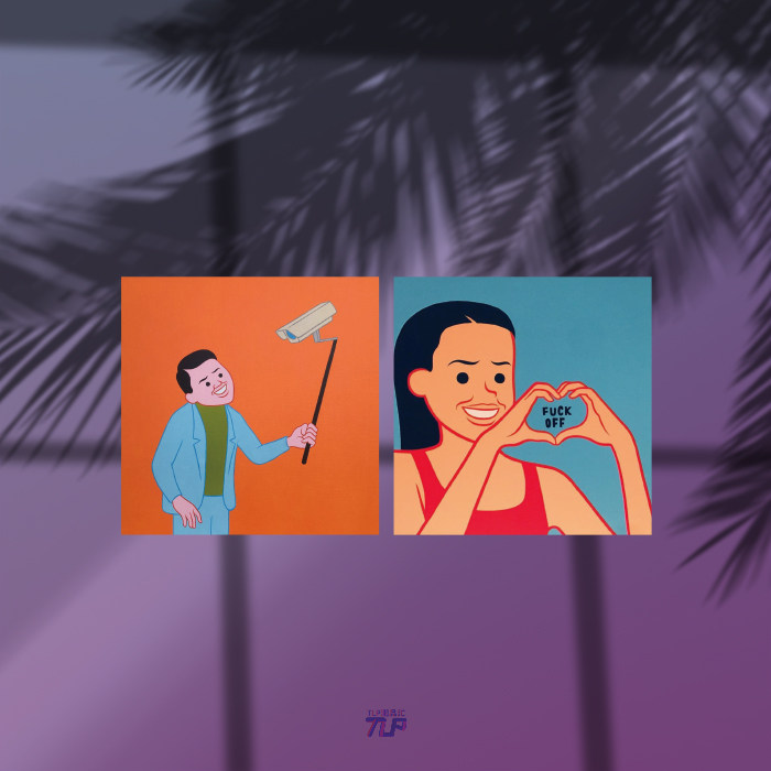 TLP反光车贴 Joan Cornella黑色幽默插画贴纸比心请滚监控自拍贴