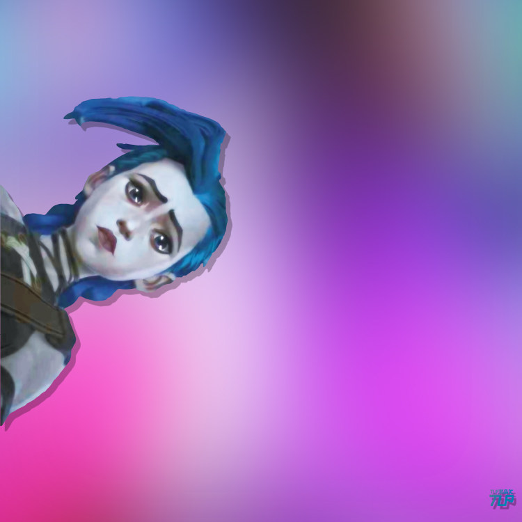 TLP反光贴纸 jinX 金克斯俯视 小爆爆祖安涂鸦黑夜英雄 平面贴纸