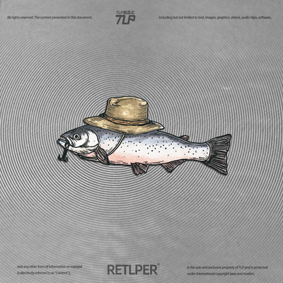 RETLPER镂空车贴 原创《如愿当上渔夫的鱼》 钓鱼佬汽摩防水贴纸