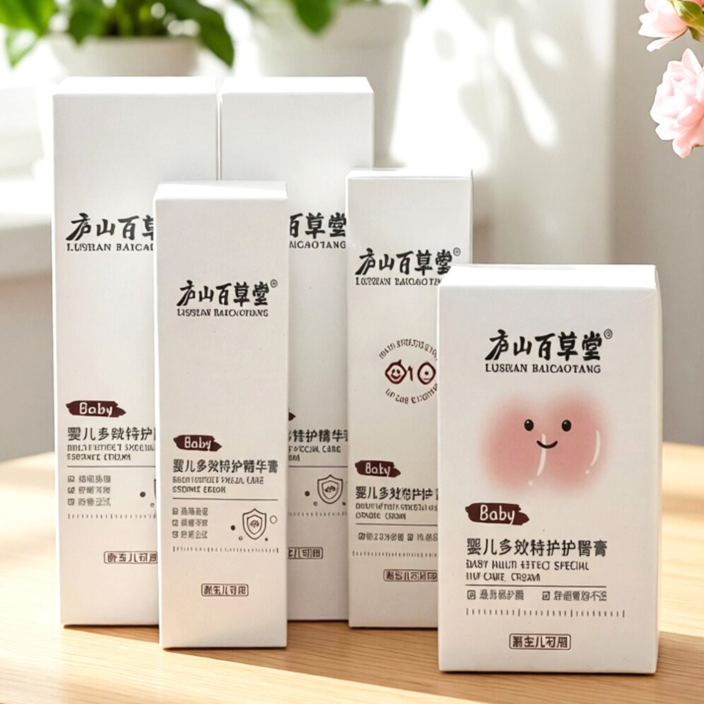 庐山百草堂婴儿多效特护系列精华乳精华霜护臀膏唇周膏新生儿可用