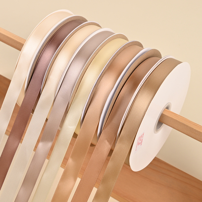 2cm厘米宽加密缎带米色米黄色白色灰色黑色咖啡色棕色褐色香槟色