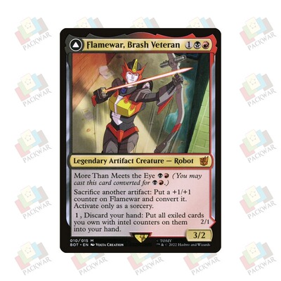 万智牌 资深傲徒战火红 Flamewar, Brash Veteran 秘稀 多色 闪