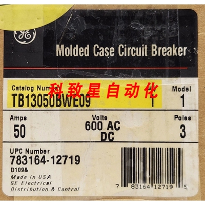 工业配件TB13050BWE09 3极 50 AMP TYPE TB TRI BREAK 断路器