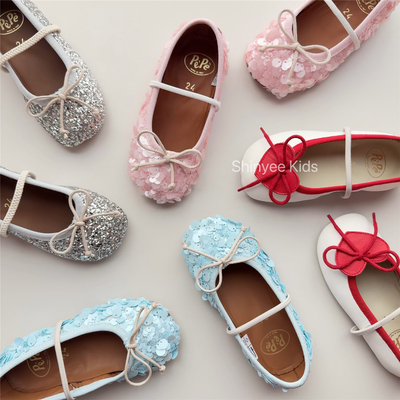 Shinyee▲pepe ss26春夏女童亮片芭蕾舞鞋平底鞋单鞋公主鞋凉鞋