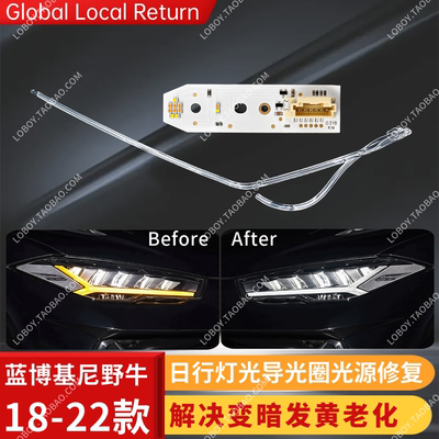 修复兰博基尼野牛日行灯发黄变暗