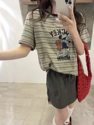 夏季可爱米奇印花减龄短袖T恤