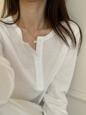 东大门气质百搭圆领长袖T恤