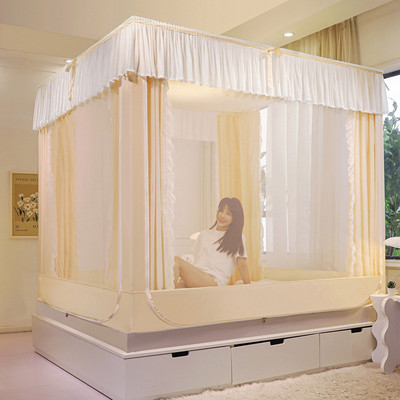 9jo2024年新款遮光防摔蚊帐宝宝防掉床拉链全包围坐床公主风加高