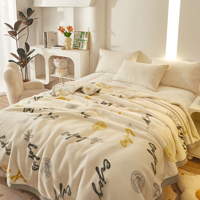 毯舍尔毛毯双层加厚冬季保暖被子法兰绒盖毯婚庆大红云拉礼品陪嫁