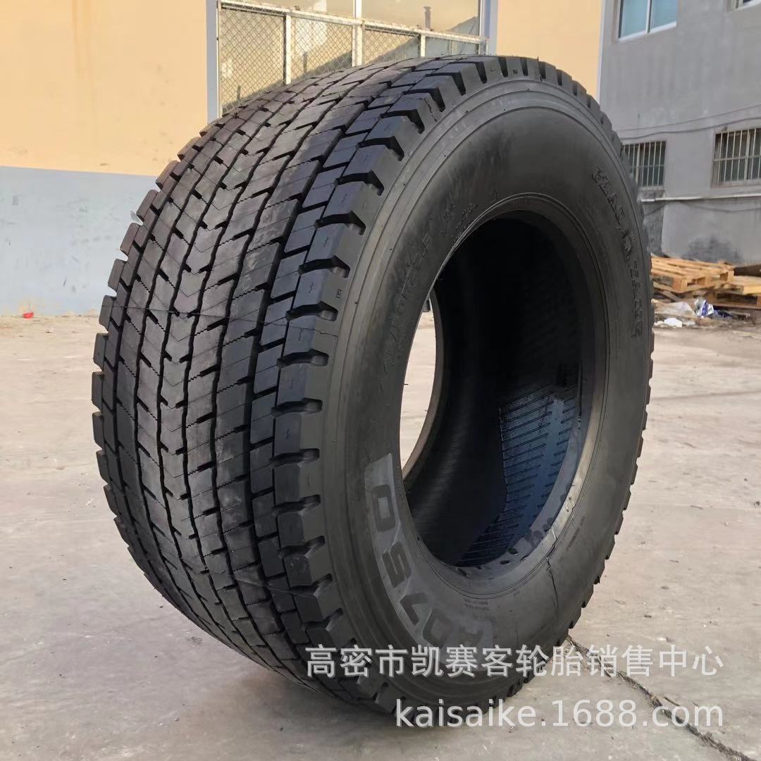 热销牧场搅拌车轮胎445/50r22.5拖车全钢油罐车载重轮胎