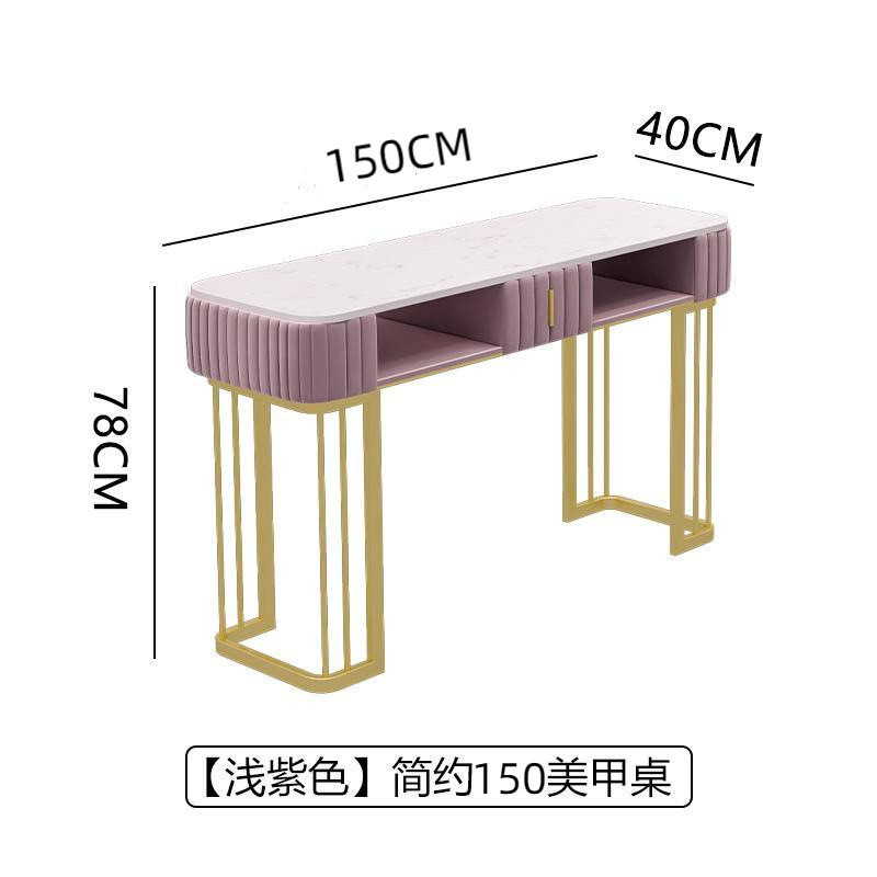 经济美甲桌椅套装轻奢网红修甲台现代简约实惠单双三人岩板美甲台