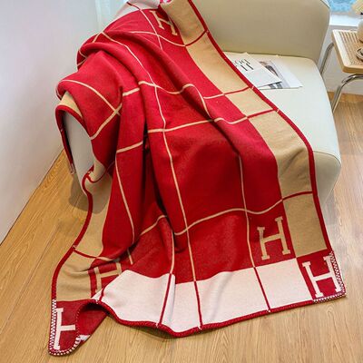 1400克厚h字母800克保暖条纹毛毯单人信封空调毯拉舍尔沙发毯