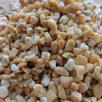 供应中国黄石子园林景观胶粘石露骨料石水洗浅米黄砾石卵石碎石