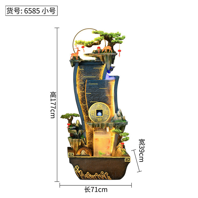 东南亚风格办公室用品节庆礼品手工彩绘流水摆件循环水盆景新中式
