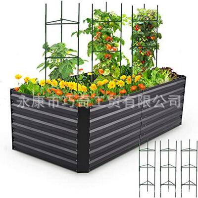 180x90x57cm户外种植箱铁艺花园床腐烂箱镀锌板花钵花园育苗箱