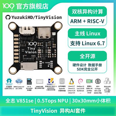 TinyVision异构视觉AI开发套件全志V851WIFI显示模块支持主线裸机