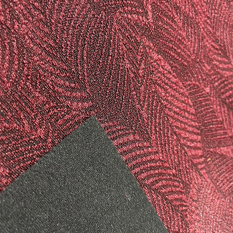 布料定制提花树叶面料鞋材服装厂家涤纶氨纶材质面料颜色齐全