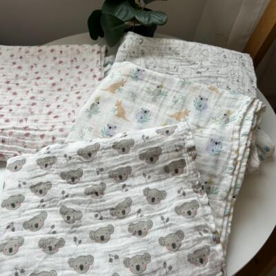 老外订单纯棉纱布包被盖巾