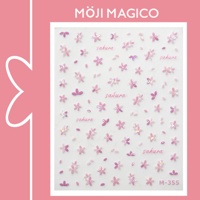 茉季中国美甲贴纸玻璃碎贝壳光