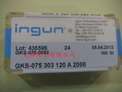 厂家直销 英钢INGUN探针GKS-075 303 120A2000  杯头探针